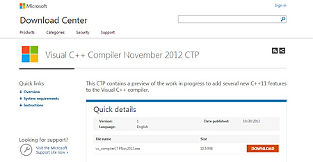 Microsoft、「Visual C++ Compiler」新版のプレビューリリース：C++11機能を実装 - ＠IT