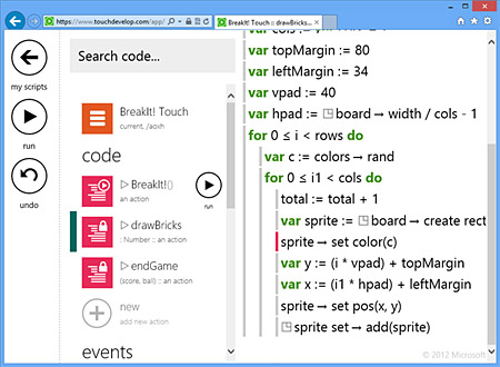 MSの開発環境「TouchDevelop」、iPadやAndroid端末上での開発にも対応：対応プラットフォームを拡大 - ＠IT