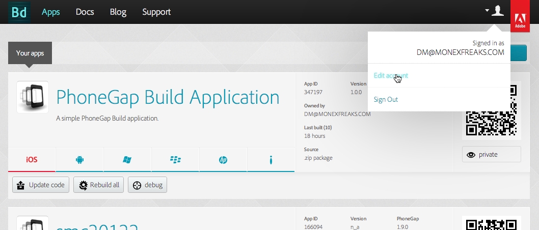 PhoneGap Buildで会社案内アプリを楽して作る：無料でCreative Cloudを使い倒せ（3）（2/3 ページ） - ＠IT