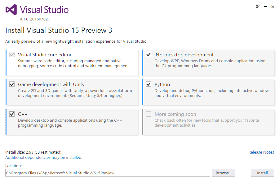 Visual Studio 15 Preview 3の軽量版インストーラーを使ってみる：特集：次期Visual Studioの全貌を探る（1/3 ページ） - ＠IT