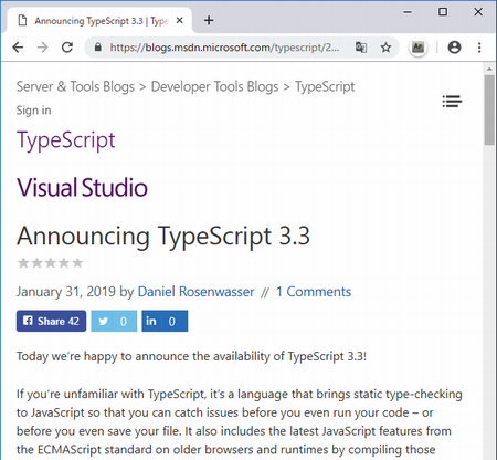 Microsoft、プログラミング言語「TypeScript 3.3」を公開：共用型のメソッドなどを改良 - ＠IT