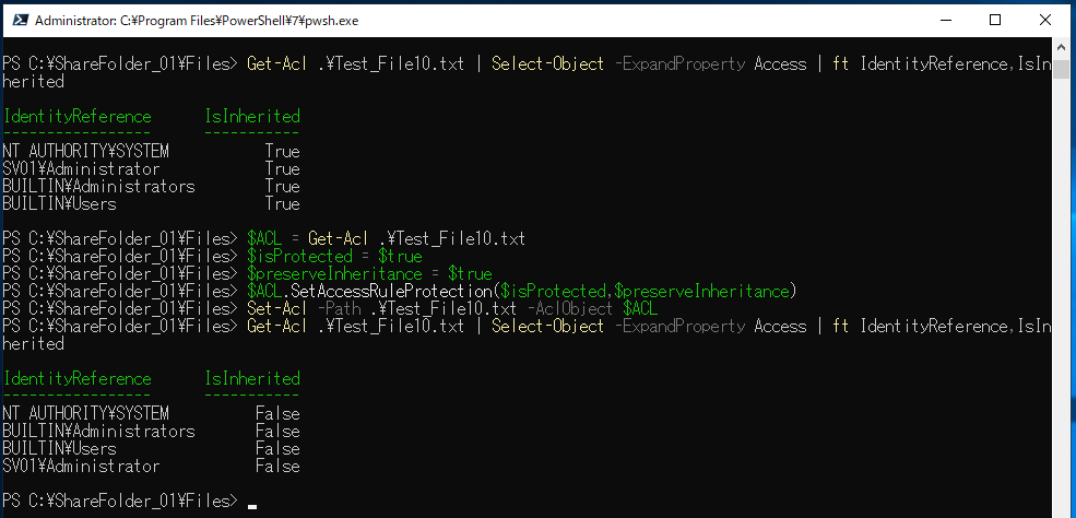 Set-Acl 】コマンドレット――ファイルのアクセス権を設定する（1）基本的な使い方とアクセス権の「継承」：Windows PowerShell基本Tips（82） - ＠IT