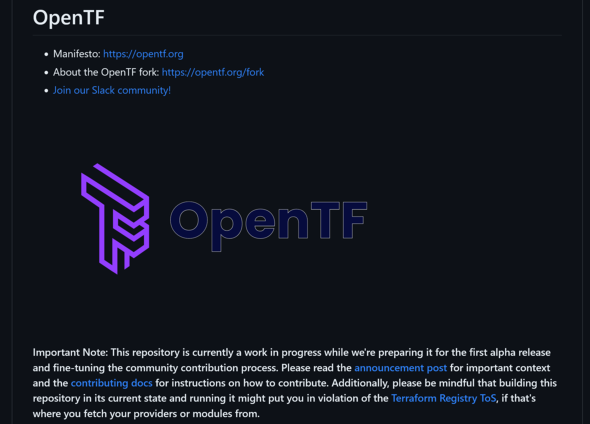 OpenTF Foundation、「Terraform」のフォーク「OpenTF」のα版をOSSとして公開：Linux Foundationへの参加や安定版の公開を目指す - ＠IT