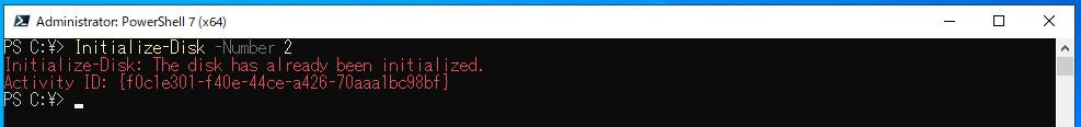 Initialize Disk 】コマンドレット――コンピュータのディスクを初期化する:windows Powershell基本tips(93