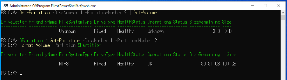 Format-Volume 】コマンドレット――ディスク上のパーティション（ボリューム）をフォーマットする：Windows ...