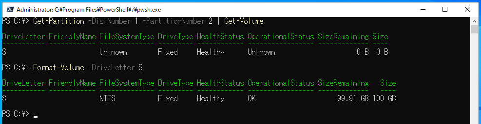 Format Volume 】コマンドレット――ディスク上のパーティション（ボリューム）をフォーマットする：windows Powershell基本tips（103） ＠it