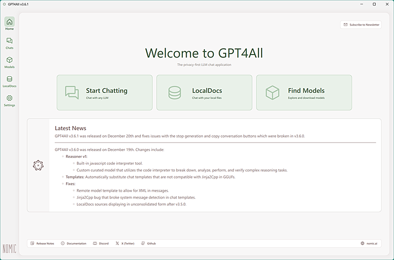 ChatGPTライクなUIのローカルLLMを構築できるGPT4Allとは？：Tech TIPS - ＠IT
