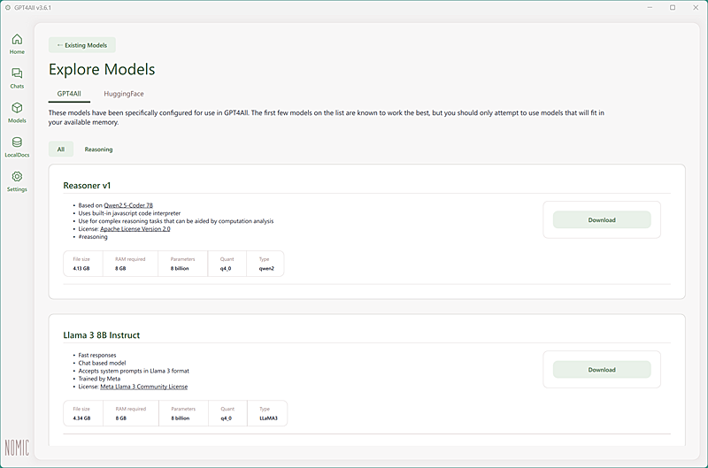 ChatGPTライクなUIのローカルLLMを構築できるGPT4Allとは？：Tech TIPS - ＠IT